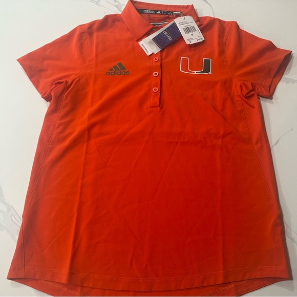adidas | Tops | University Of Miami Hurricanes Adidas Womens Polo Small ...